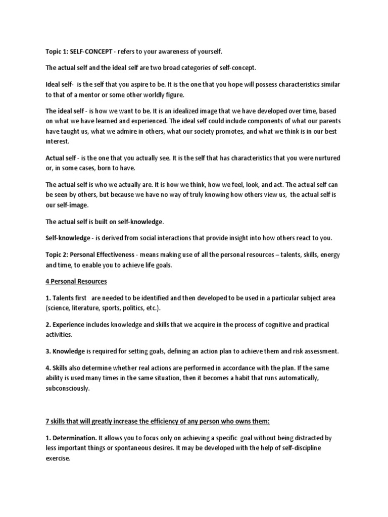 Perdev Reviewer | PDF | Self | Self Concept