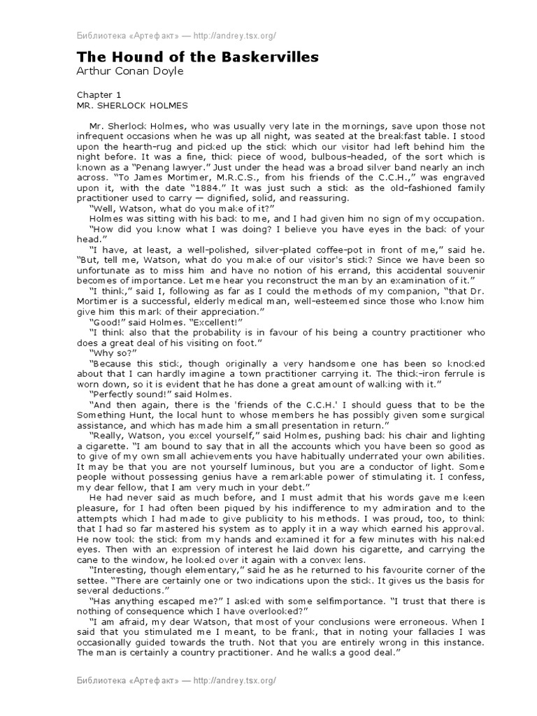 02 The Hound of The Baskervilles | PDF | Dr. Watson | The Hound Of The ...