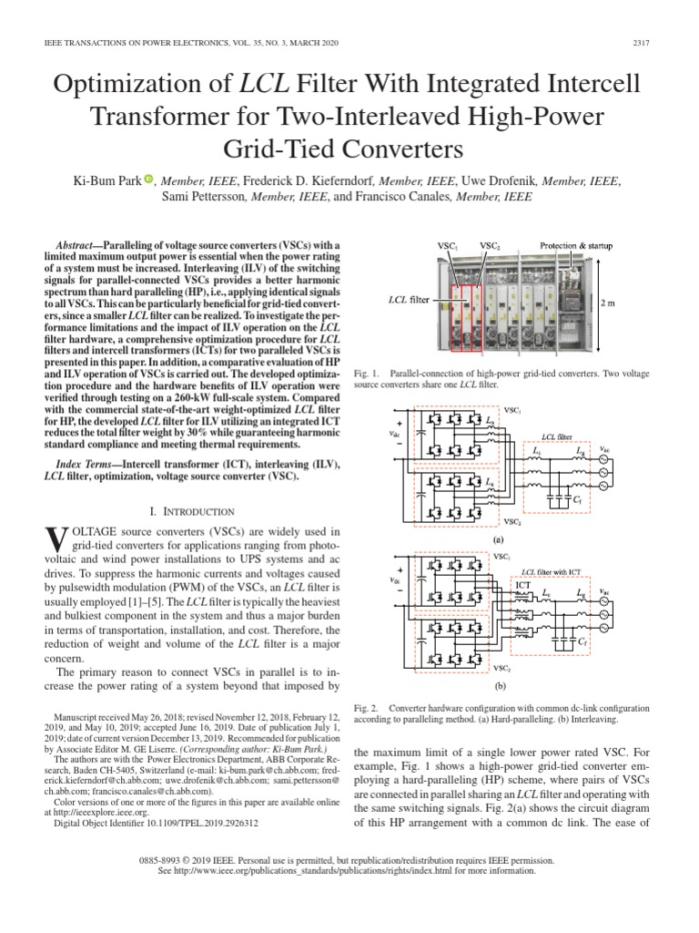 2020 Park Optimization-of-LCL 08753547 | PDF | Power Electronics ...