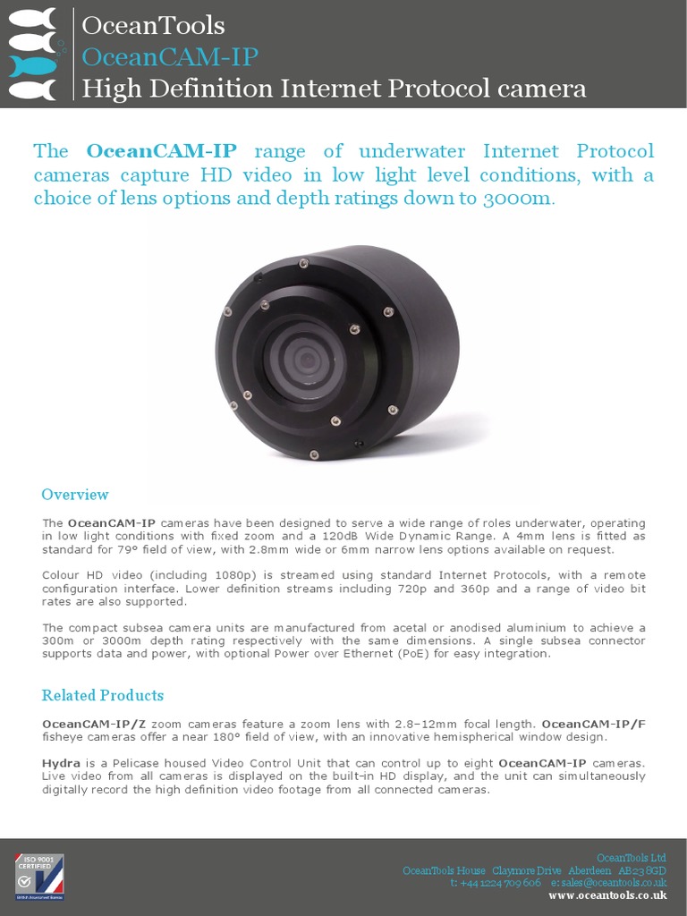 OceanCAM IP Internet Protocol Camera | PDF | Camera | Zoom Lens
