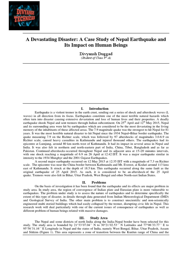 Case Study: Earthquake On Nepal | PDF | Earthquakes | Seismology