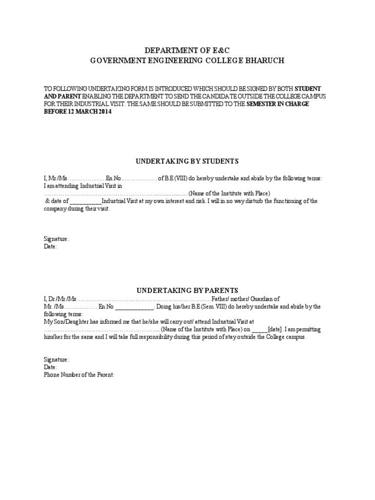 Undertaking Form - Google Drive | PDF