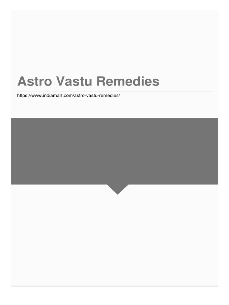 Astro Vastu Remedies | PDF