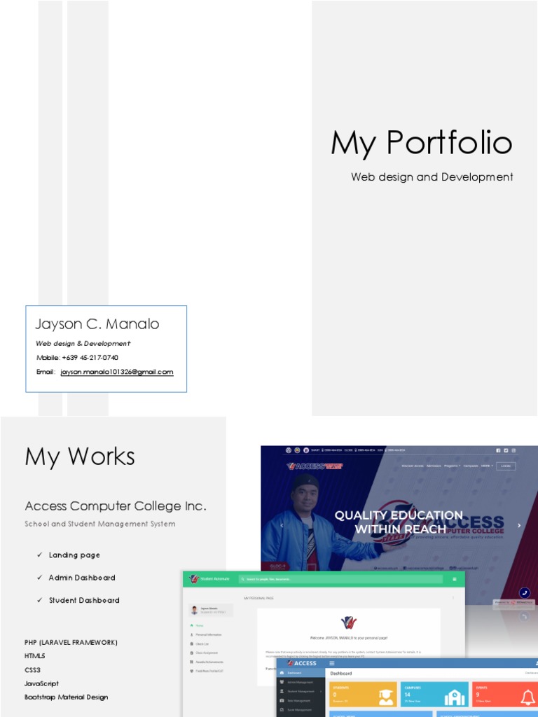 Portfolio | PDF | Responsive Web Design | Bootstrap (Front End Framework)