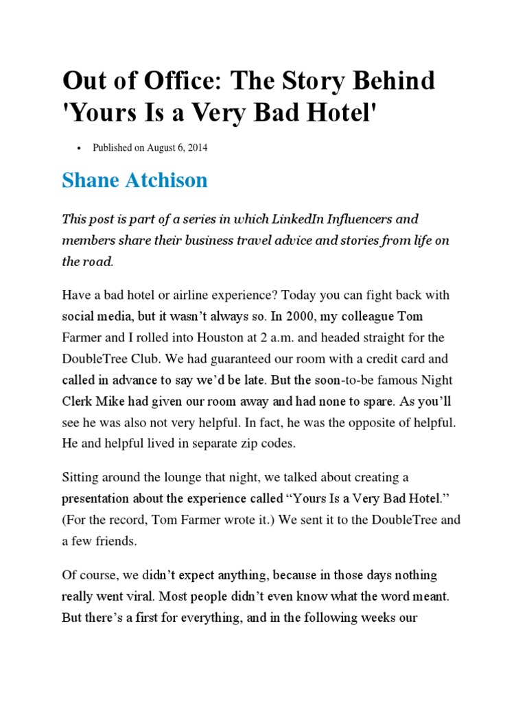 Bad Hotel Experience Exposed | PDF | Social Science