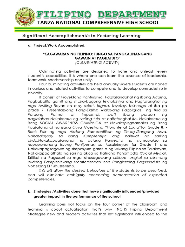 Cultivating Learning Through Innovation: Significant Accomplishments ...