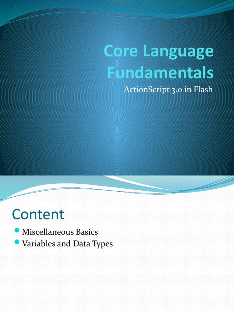 Core Language Fundamentals: Actionscript 3.0 in Flash | PDF | Action ...