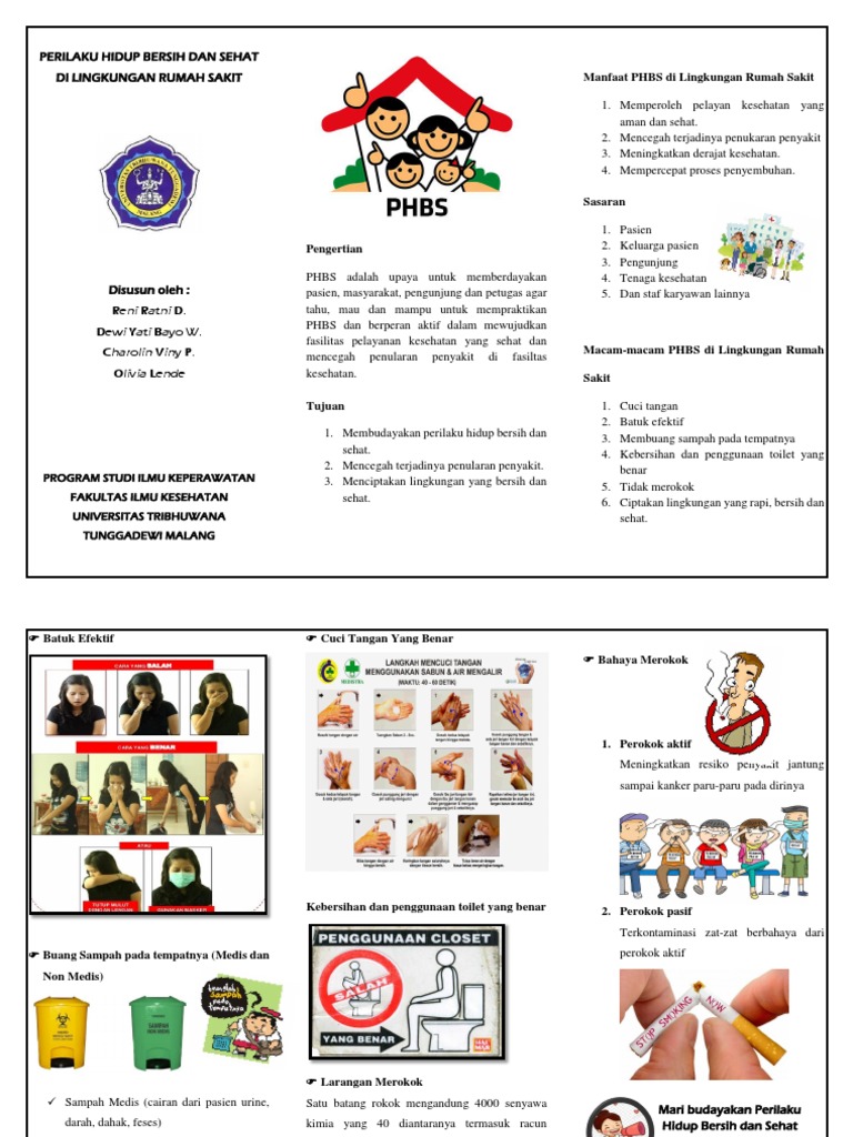 Leaflet PHBS Dirumah Sakit | PDF
