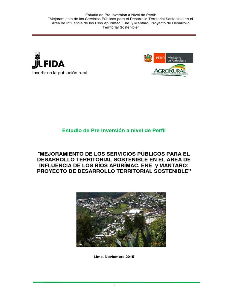 Proyecto - Fida | PDF | Desarrollo economico | Sustentabilidad