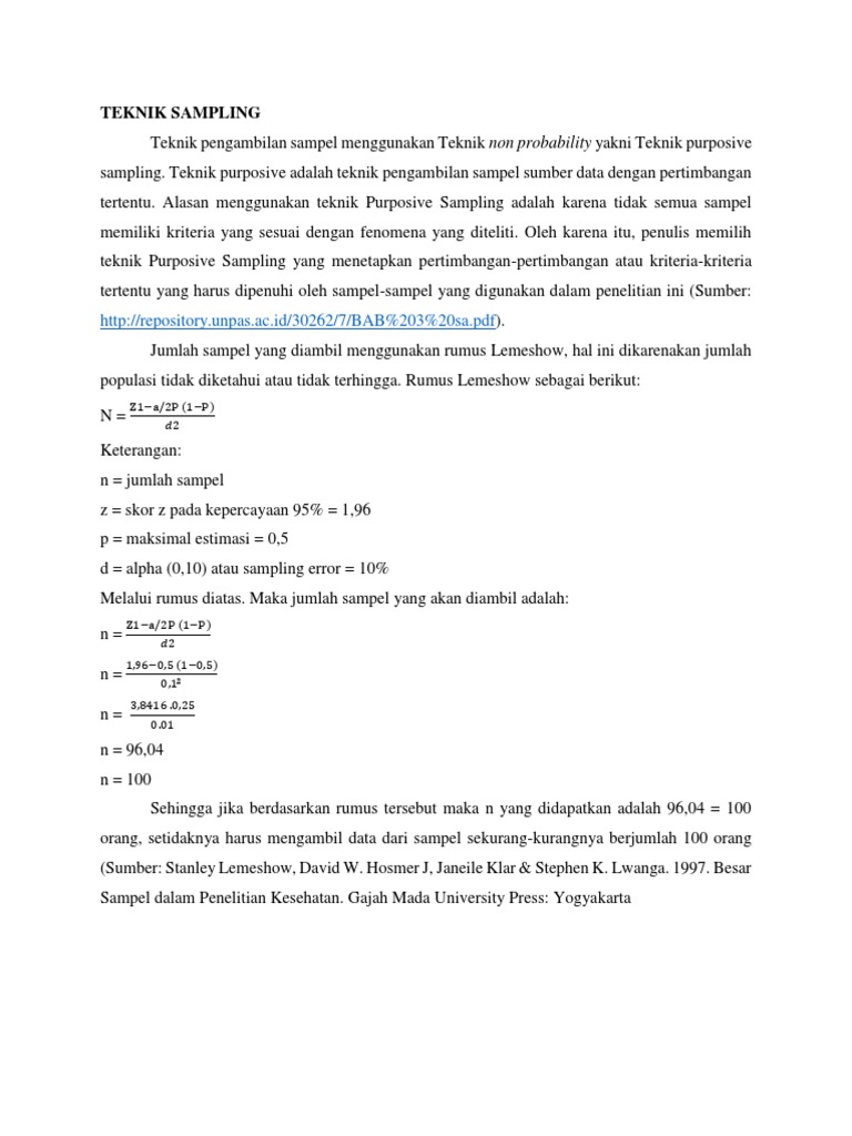 Teknik Sampling | PDF