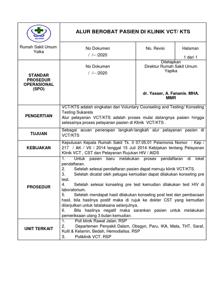 Alur Berobat Pasien Di Klinik VCT Atau KTS | PDF
