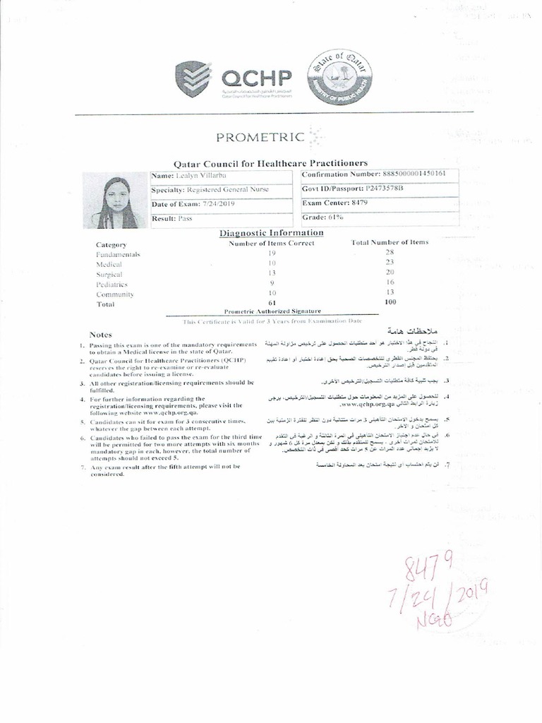 Prometric Qatar PDF | PDF