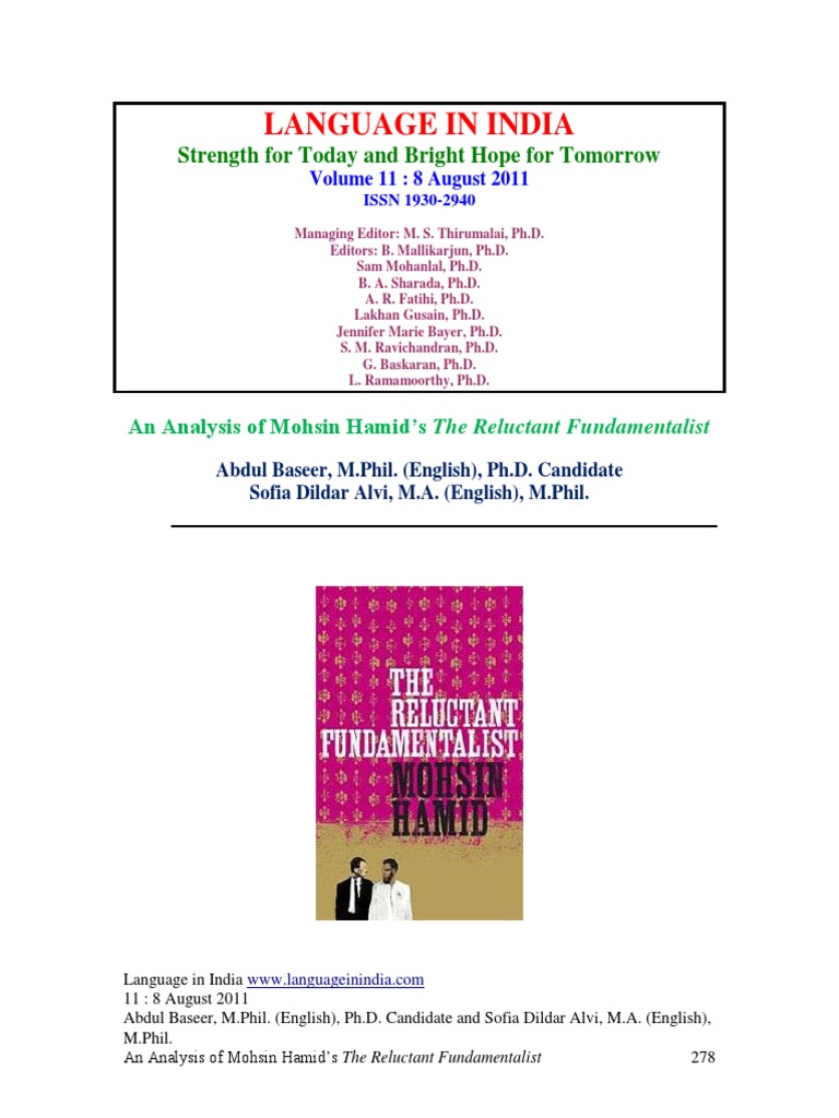 Analysis of Hamid's The Reluctant Fundamentalist | PDF | Narrative ...