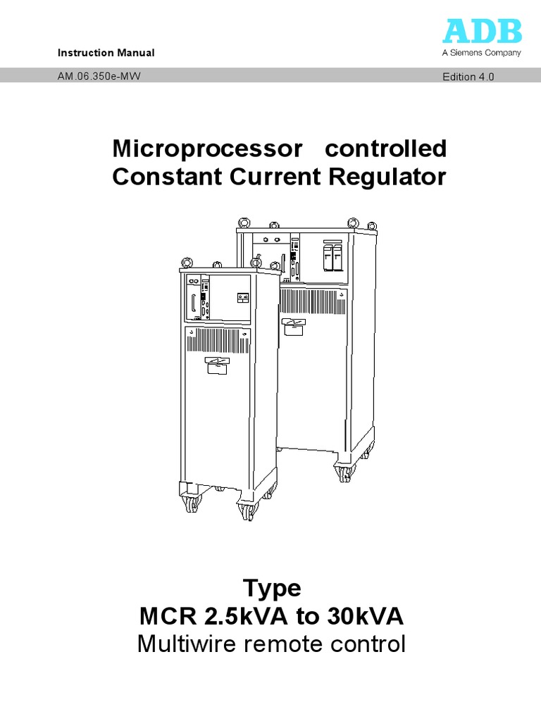 ADB (MCR5000) - Manual - Multiwire | PDF | Transformer | Power Supply