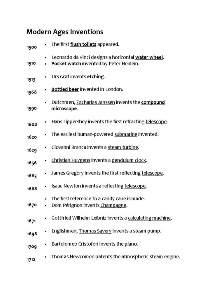 Key Inventions of the 1500s | PDF