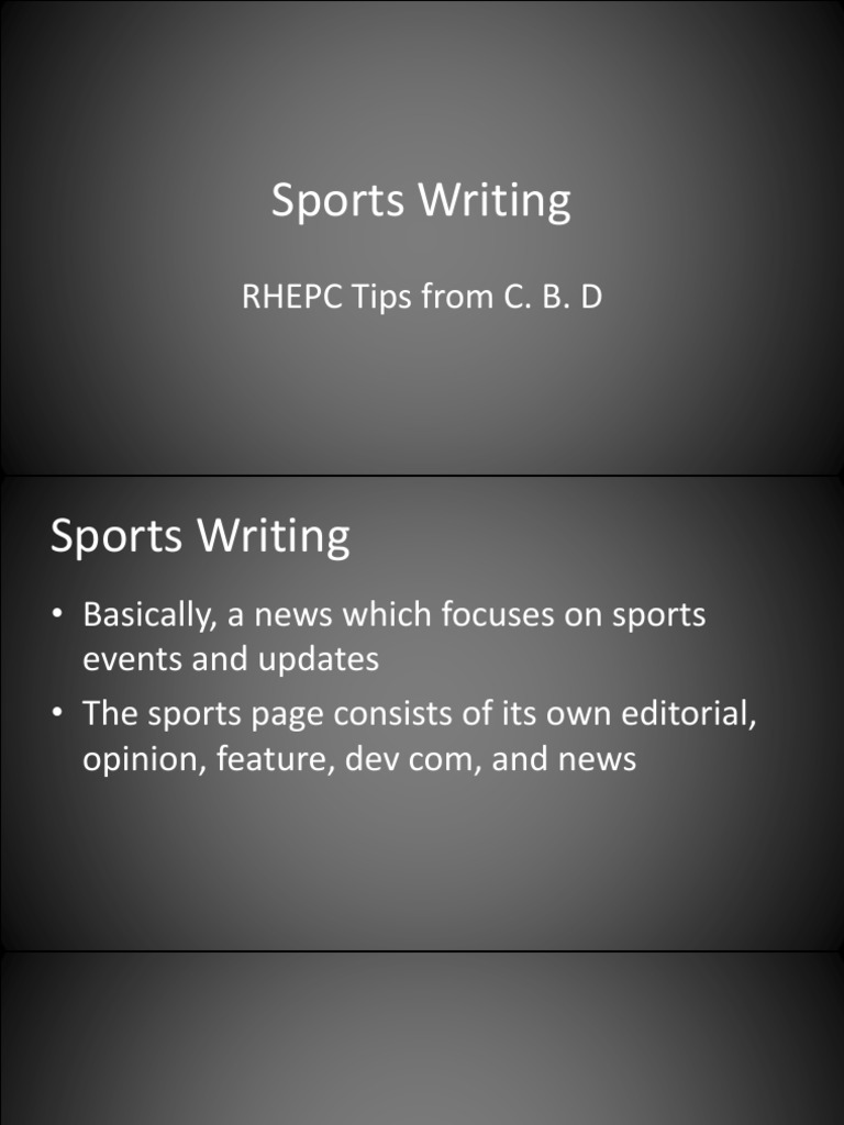 Sports Writing | PDF | Syntax | Language Mechanics