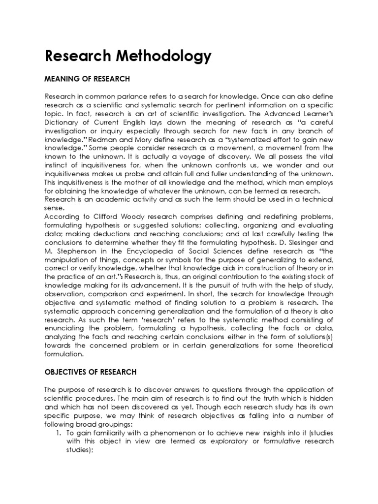 Research Methodology | PDF | Scientific Method | Qualitative Research