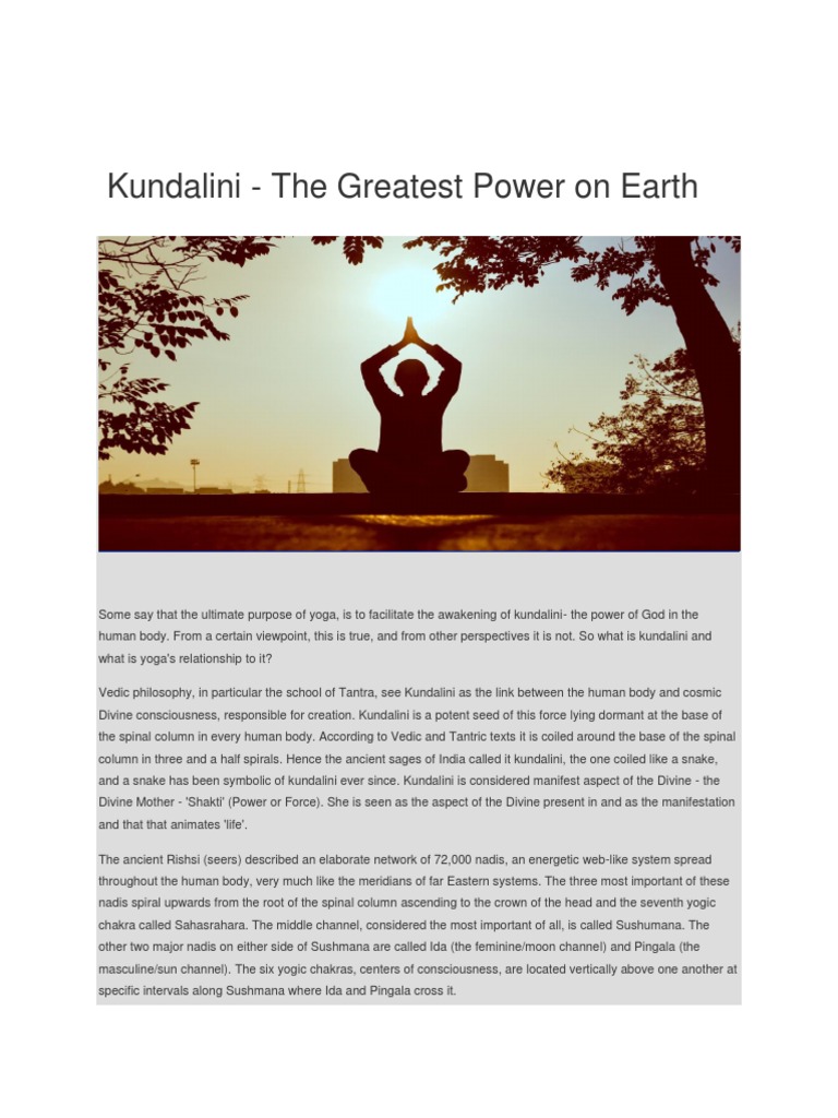 KUNDALINI - The Greatest Power On Earth. | PDF | Kundalini | Chakra