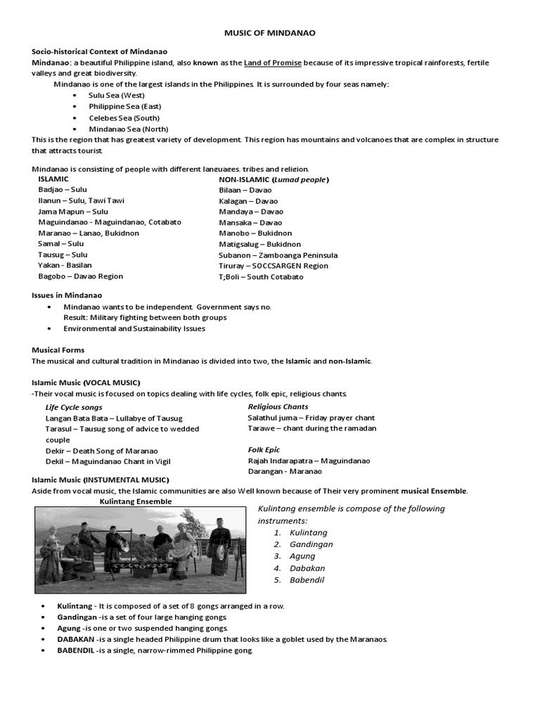 MUSIC of Mindanao Module | Download Free PDF | Mindanao | Entertainment