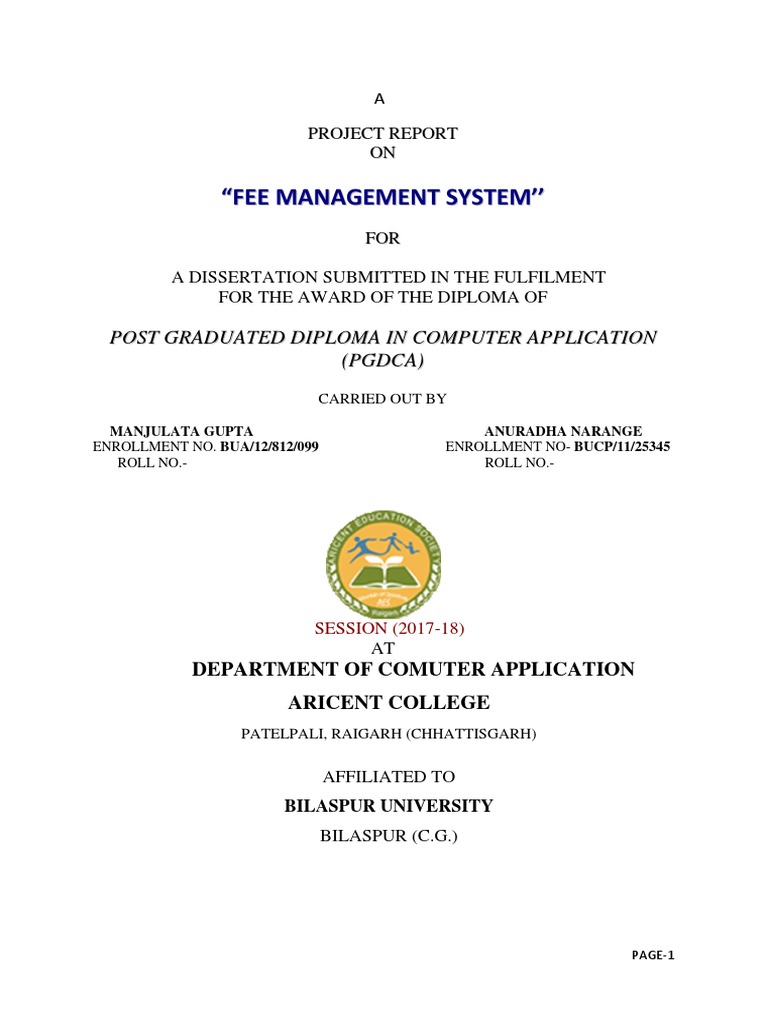 Fee Management System | PDF | Input/Output | Software Development