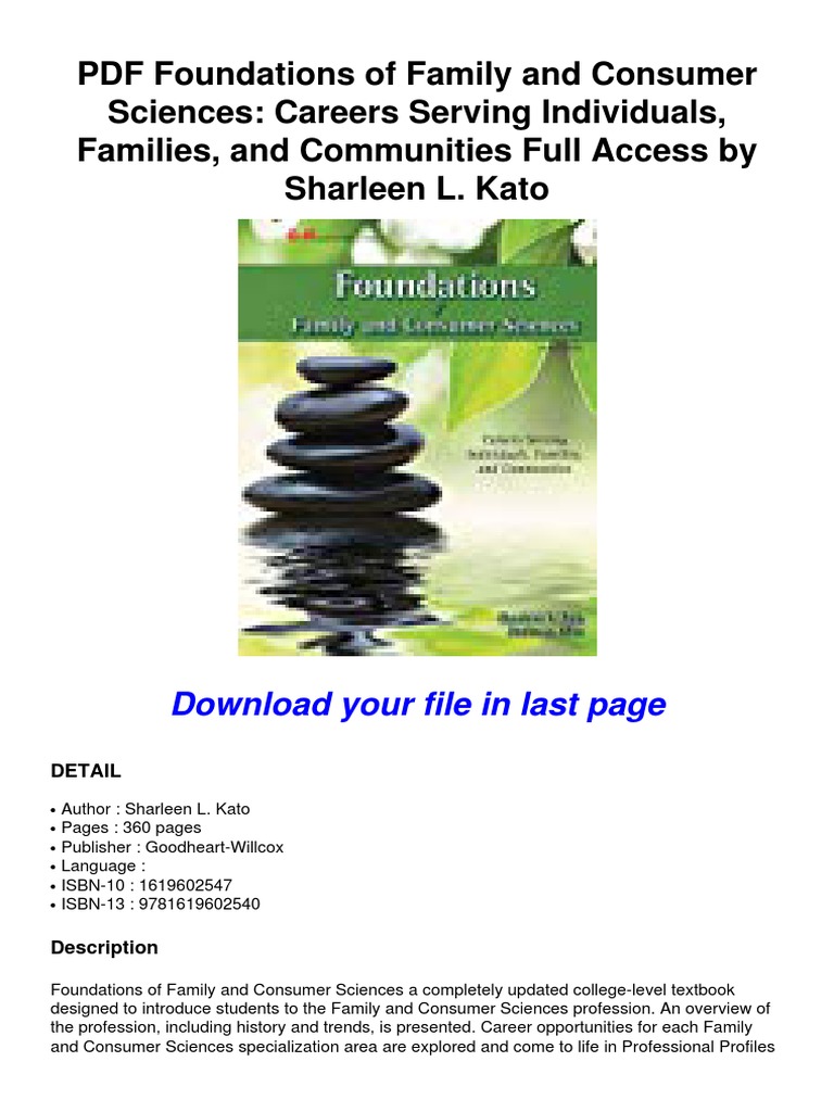 Foundations of Family and Consumer Sciences Careers Serving Individuals ...