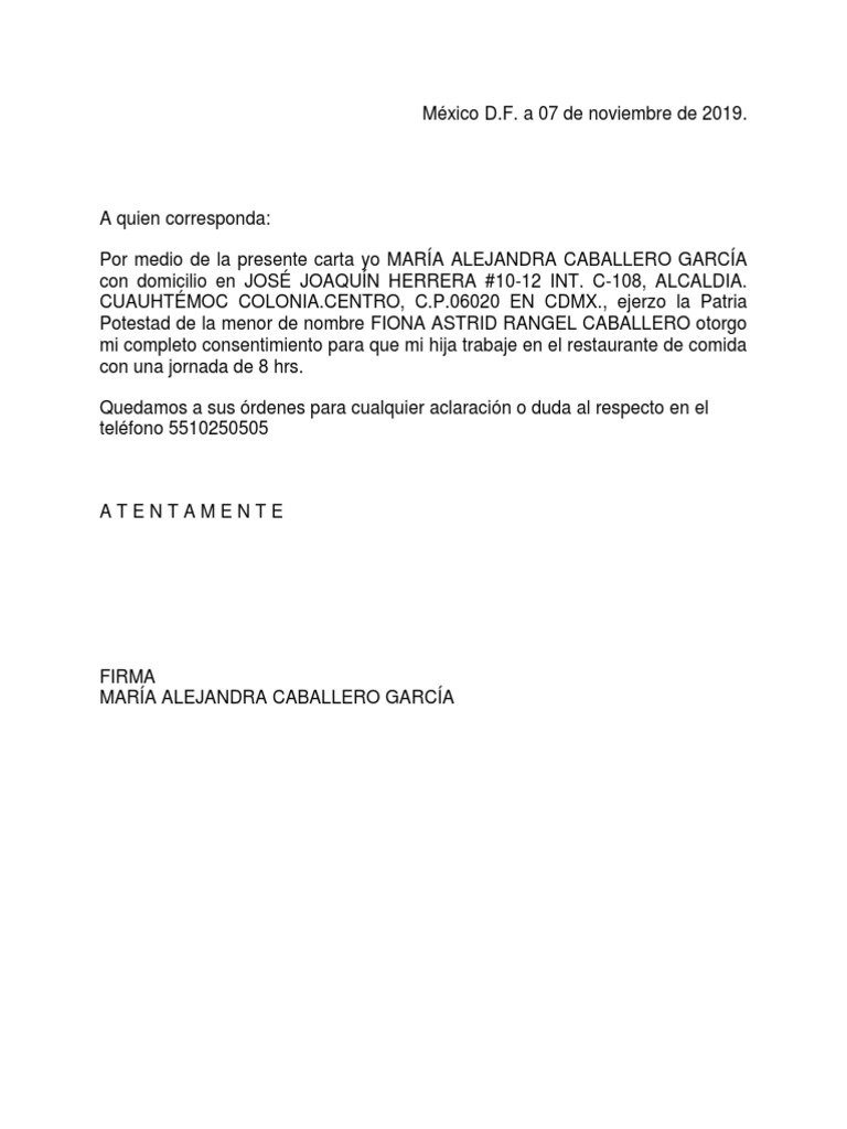 Carta Responsiva-Astrid-Trabajo | PDF