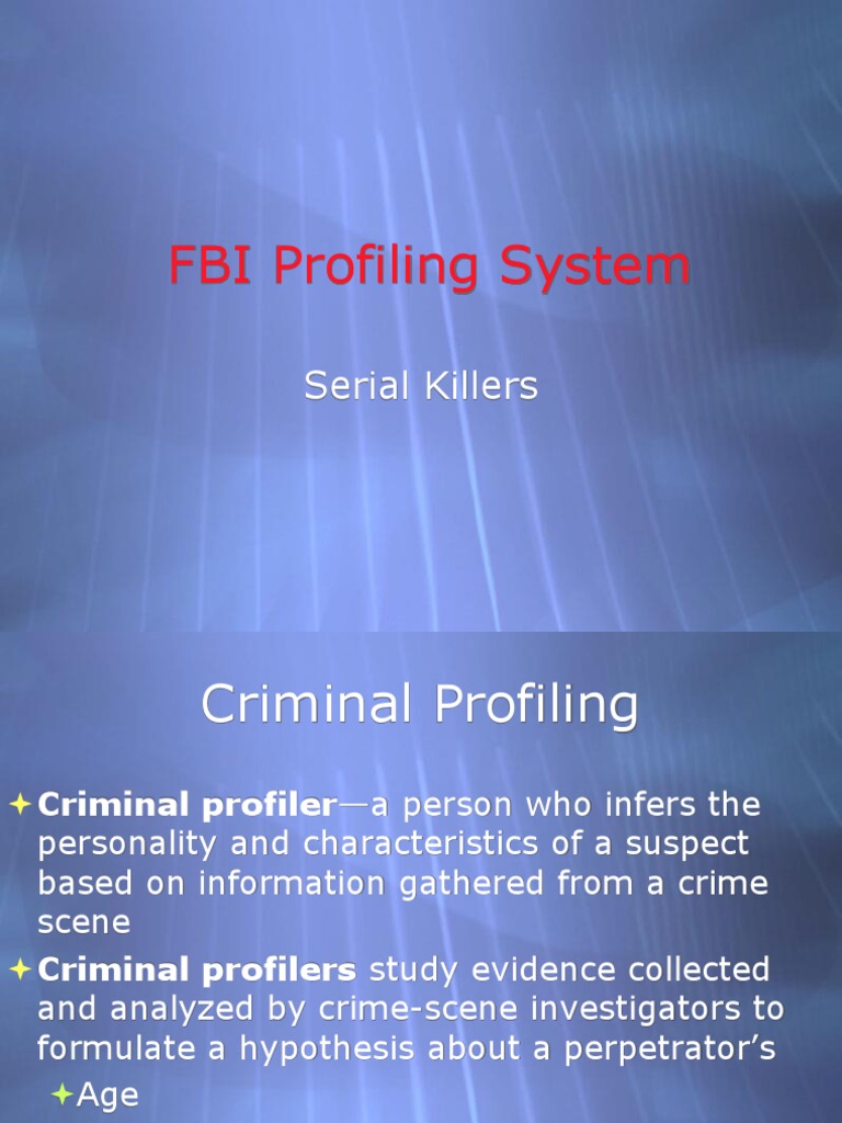 FBI Profiling System - Serial Killers | PDF | Serial Killer | Sexual ...