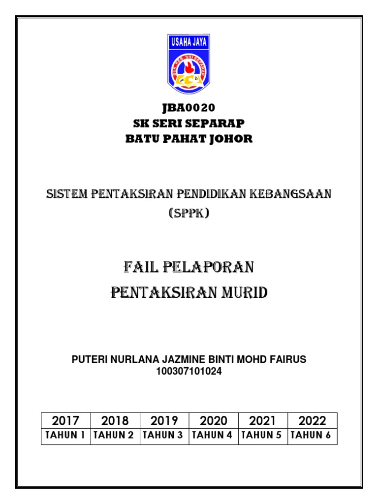 Cover Fail Pentaksiran PBD Murid 3 Delima | PDF