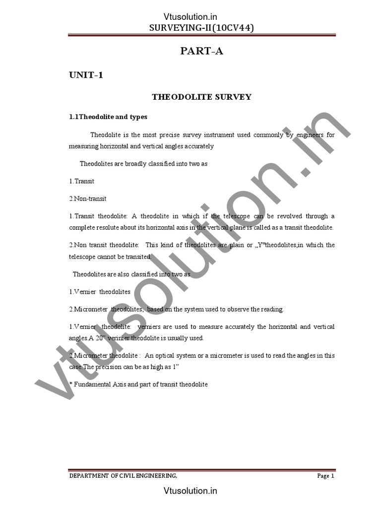 An Introduction to Theodolite Surveying: Types of Theodolites, Their ...