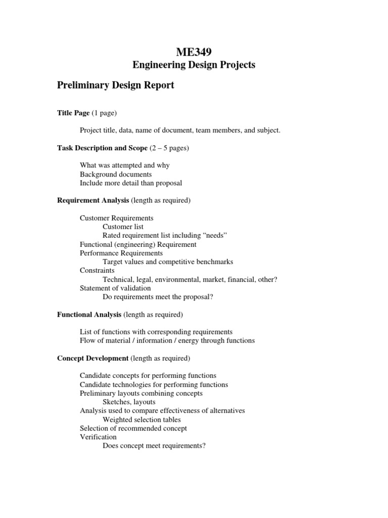 Preliminary Design Report | PDF