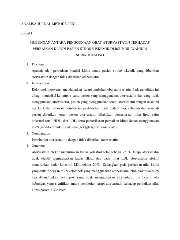 Analisa Jurnal Metode Pico | PDF