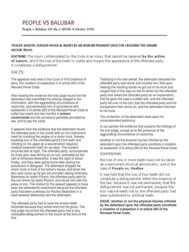 People VS Balubar | PDF | Testimony | Public Law