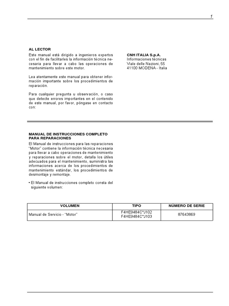 MANUAL MOTOR RETROS B ITALIANAS ELECTONICOS 87643869 - Int - A4N | PDF | Radiador | Bomba