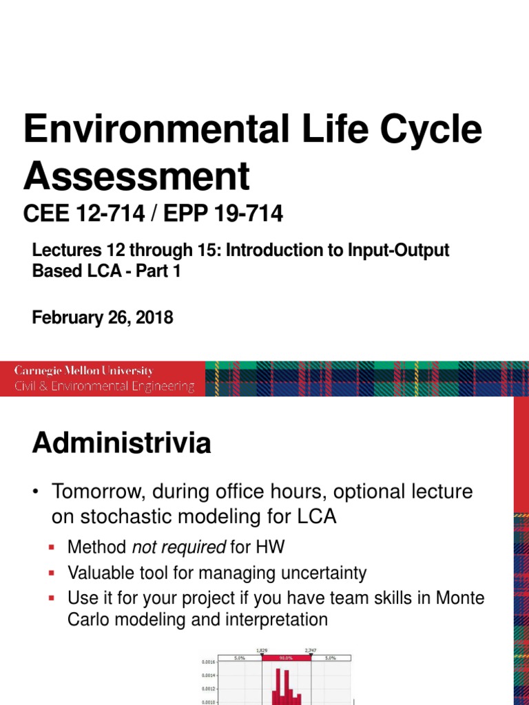 Lecture 12 Through 15 - Input Output LCA - S18 | PDF | Input–Output Model | Life Cycle Assessment