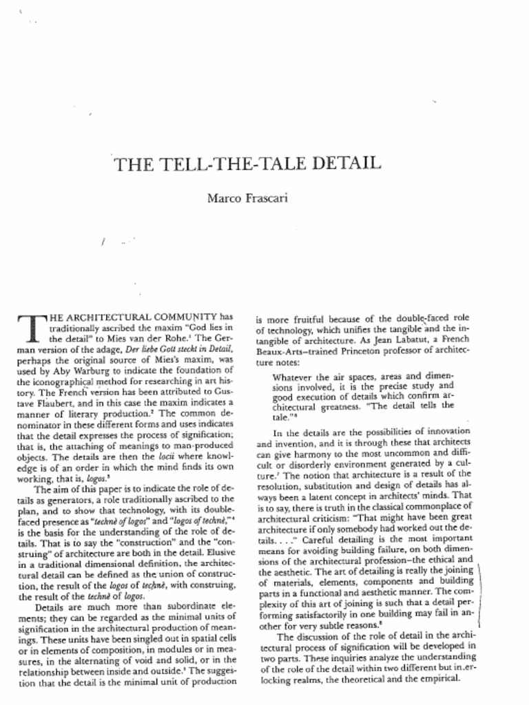 Tell The Tale Detail | PDF