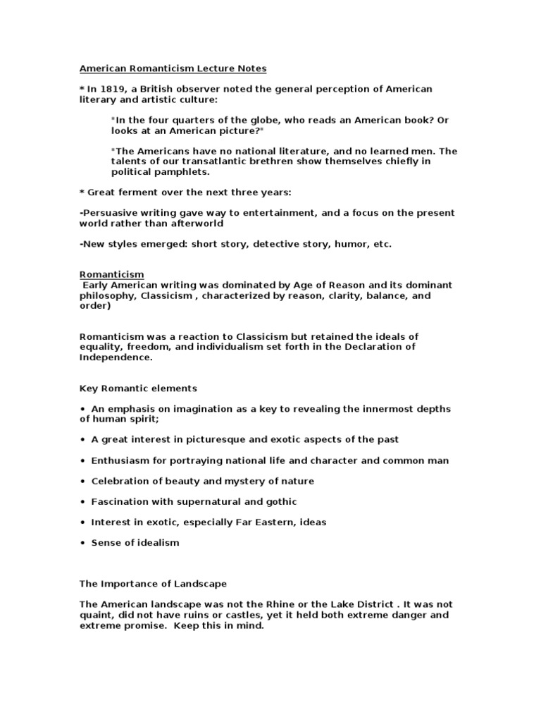Key Aspects of American Romanticism | PDF | The Raven | Romanticism