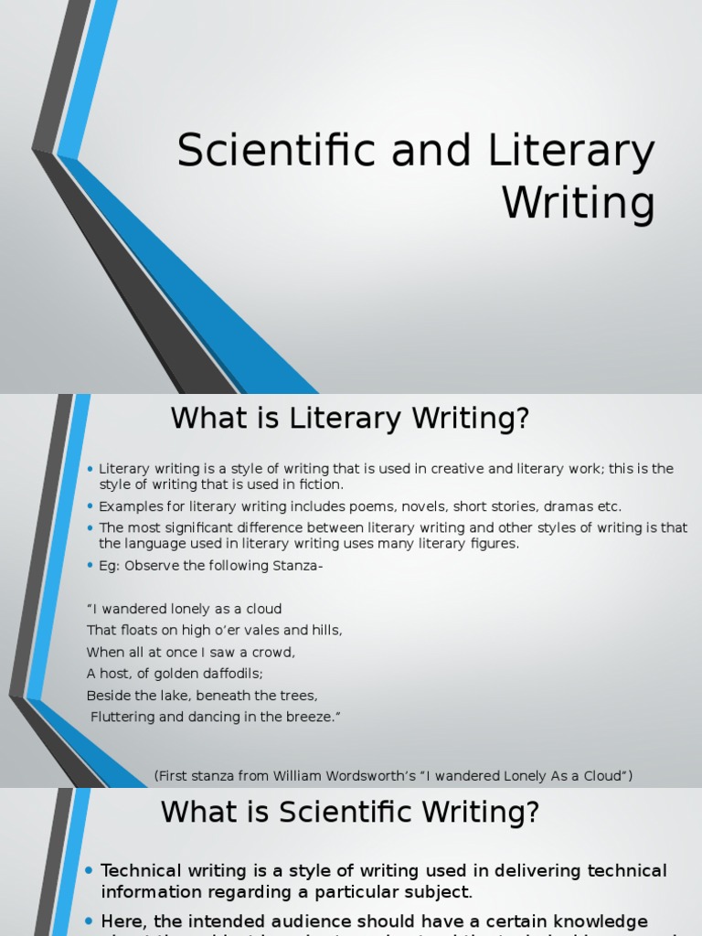 Literary vs. Scientific Writing Explained | PDF | Writing | Human ...