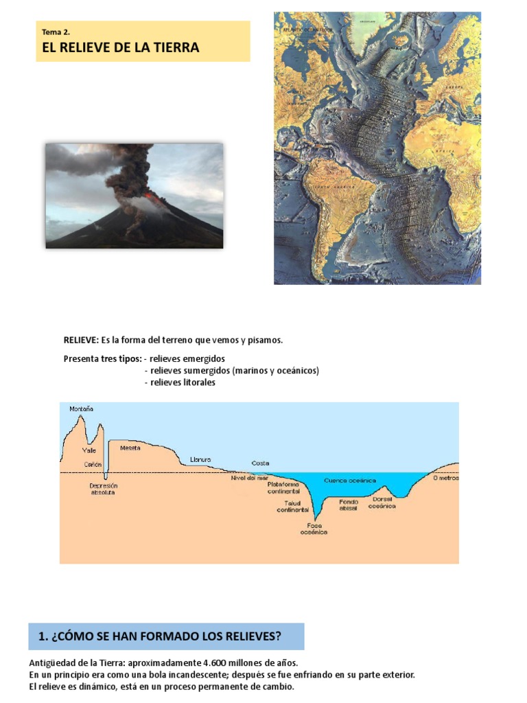 Tema 2. EL RELIEVE DE LA TIERRA | PDF | Placas tectónicas | Costa