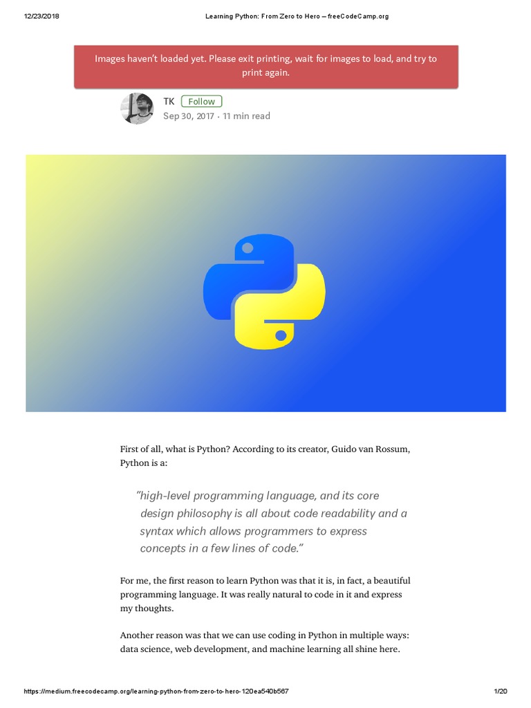 Learning Python - From Zero To Hero | PDF | Class (Computer Programming ...