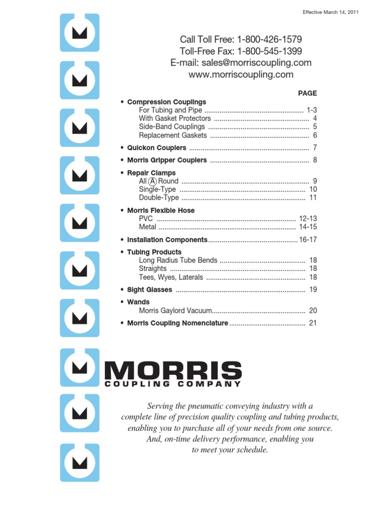 Morris Compression Couplings Catalog | PDF | Pipe (Fluid Conveyance ...