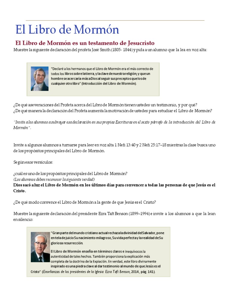 El Libro de Mormon | PDF | Libro de Mormón | La Iglesia de Jesucristo ...