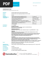 Hidrostop Elastik: Tehnički List | PDF