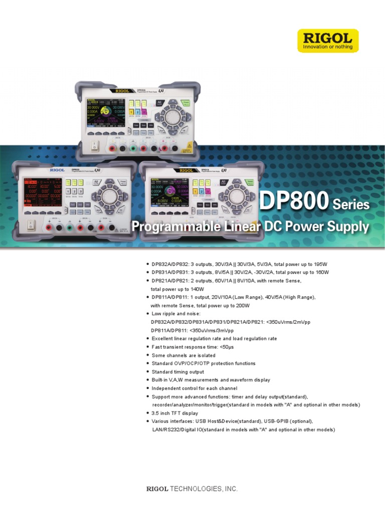 DP800 Datasheet PDF | PDF | Power Supply | Input/Output