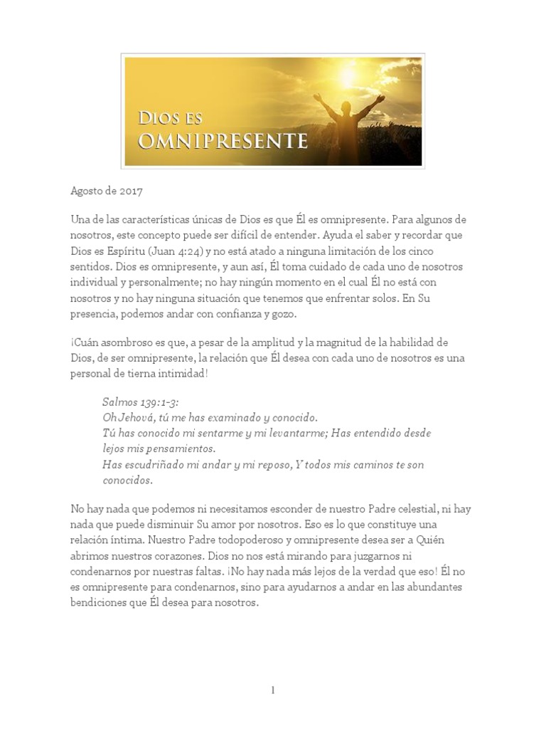 Dios Es Omnipresente | PDF | Dios | Biblia