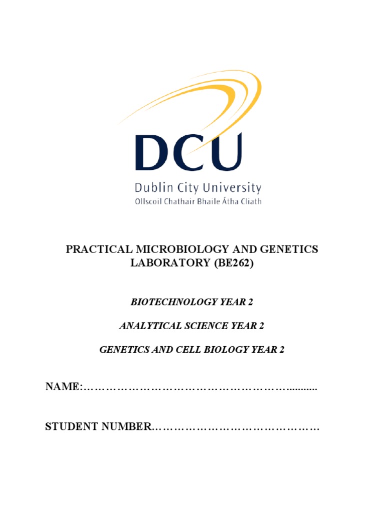 BE262 Practical Microbiology and Genetics Lab Manual 2020 PDF | PDF ... BE262 Practical Microbiology and Genetics Lab Manual 2020 PDF | PDF ...