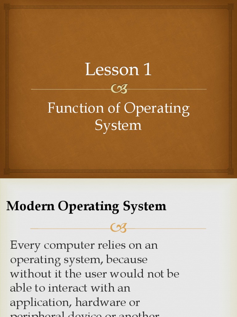 Lesson 3.1 Function of Operating System | PDF | Operating System ...