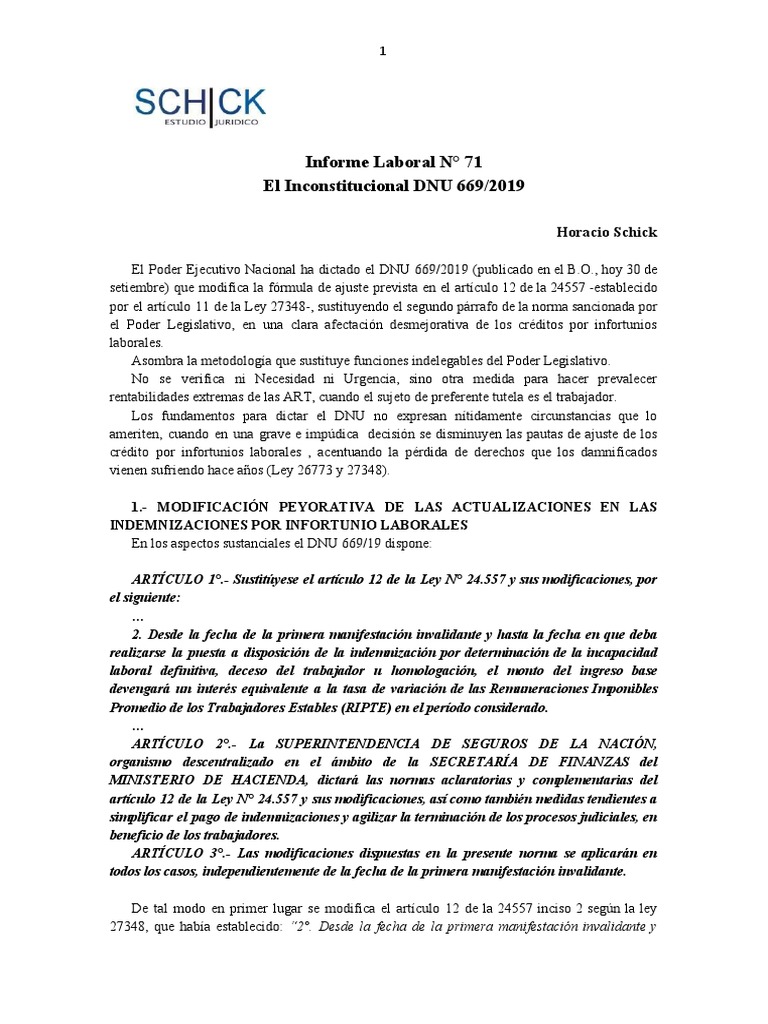 Informe Laboral 71 | PDF | Constitución | Instituciones sociales