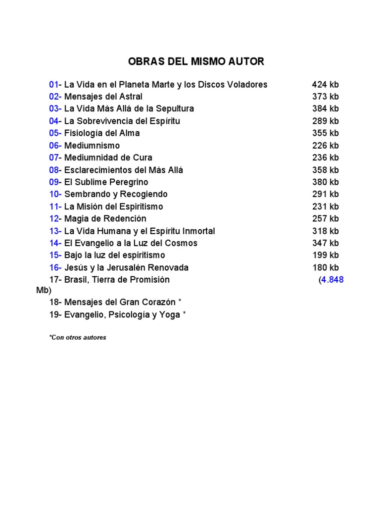 Ramatís - 00 - Obras de Ramatís | PDF | Alma | Karma