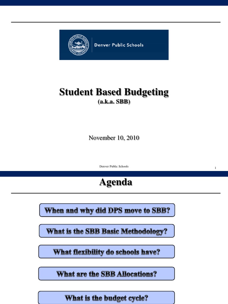 Student Based Budgeting - Denver Public Schools | PDF | Elementary And Secondary Education Act ...