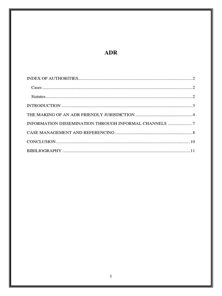 ADR Project | PDF | Alternative Dispute Resolution | Arbitration